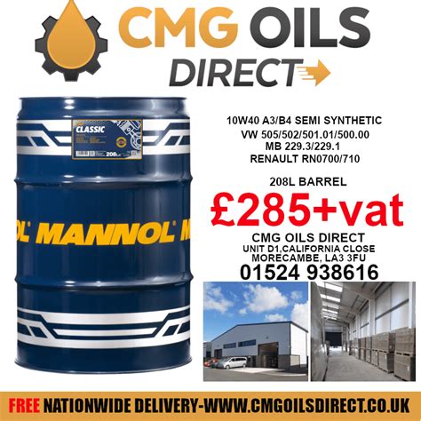 MANNOL - (7501)-CLASSIC 10W40 208L BARREL* TRADE BUY* - CMG Oils Direct