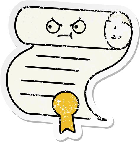 Distressed Sticker Of A Cute Cartoon Contract 45160556 Png