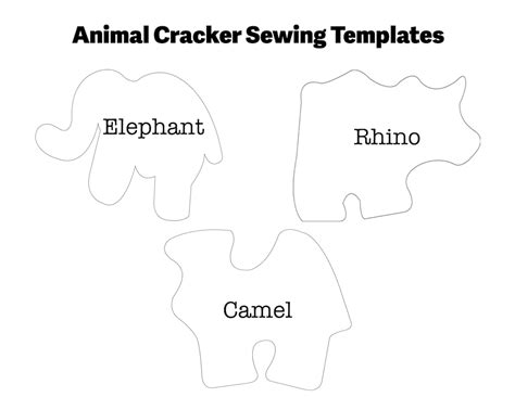 Animal Cracker Sewing Template Etsy