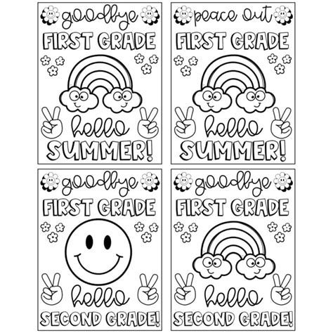 Goodbye First Grade Coloring Pages End Of Year Activities 1st Grade