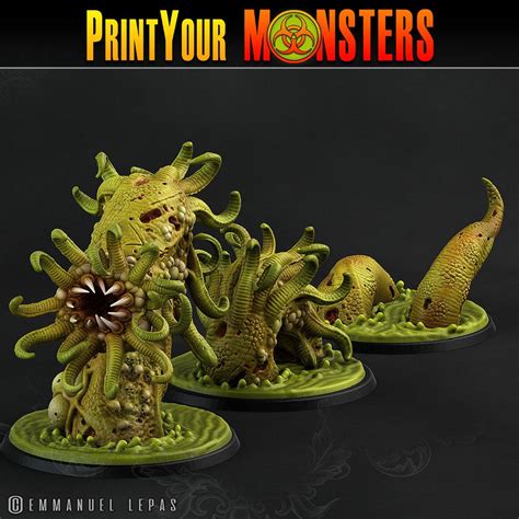 3d Printed Print Your Monsters Horrific Plague Worm Plague Army Of