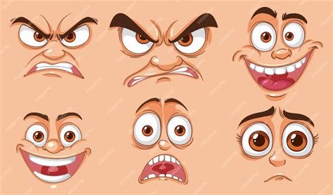 Premium Vector Various Cartoon Facial Expressions