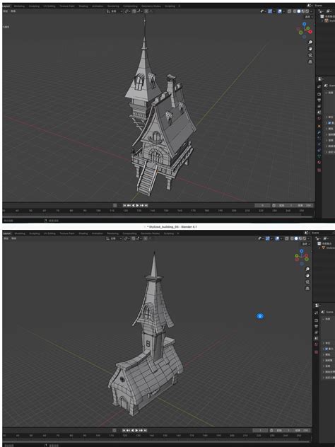 Blenderobjc4dfbxmax西式卡通欧洲童话房屋建筑模型素材 B529 Cg男孩