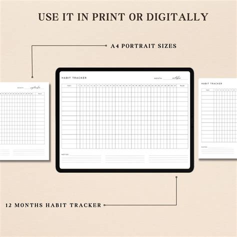 Habit Tracker Landscape Habit Tracker Template Routine Tracker Adhd