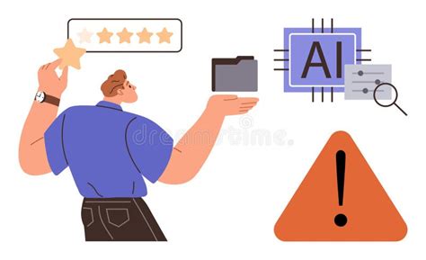 Decision Making With Ai Tools Star Ratings And Data Analysis Stock Illustration Illustration