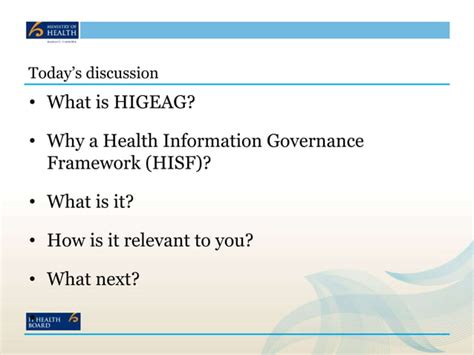 The Health Information Governance Framework Pptx