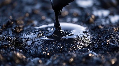 Black Gold Texas Tea Liquid Fossil Fuel Crude Oil Gushing From The