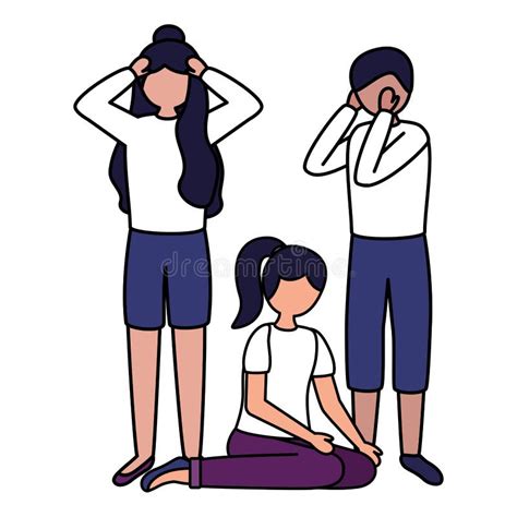 People Mental Disorder Psychological Depressed Stock Illustration