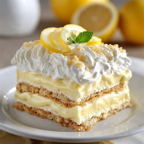 No Bake Lemon Éclair Cake Zesty Lemon Pudding Delight