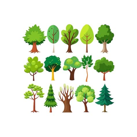 Tree Collection Premium Ai Generated Vector