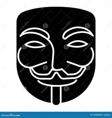 Anonymous Mask Icon In Pixel Art Style Vector Illustration