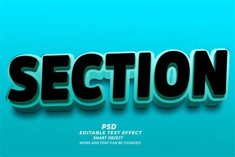 Section Psd 3d Editable Text Effect Graphic By Truevector · Creative