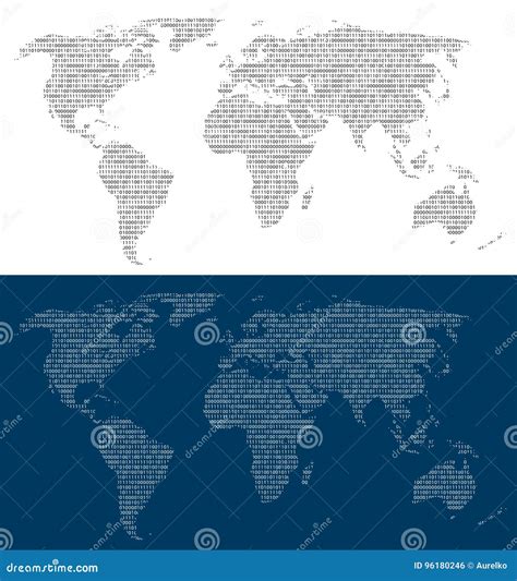 Map World Binary Stock Vector Illustration Of Australia 96180246