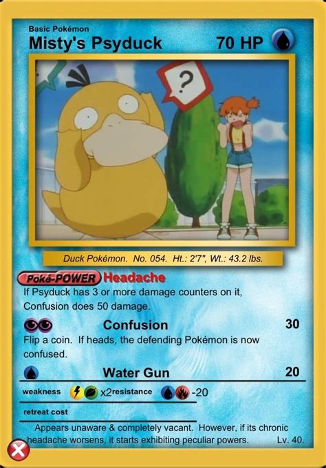 Mistys Psyduck All Pokemon Cards Pokemon Cards Misty From Pokemon