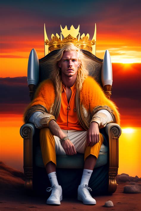 Lexica A Portrait Of A Blond Hobo As A King Dressed All White