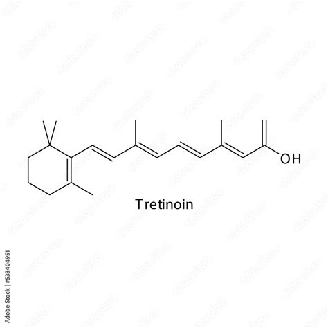 Tretinoin Molecule Flat Skeletal Structure 1st Generation Retinoid