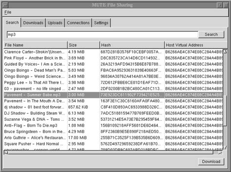 MUTE Simple Anonymous File Sharing
