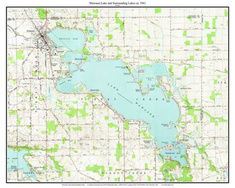 Wawasee Lake 1961 Custom Usgs Old Topo Map Indiana Old Maps