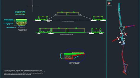 Road Cross Section And Pavement Details Autocad Drawing
