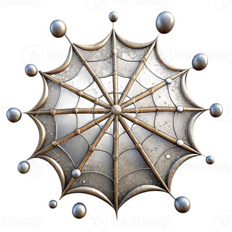 Vibrant Classic Spider Web With Dewdrops Cutout Morning Light 60487750 Png