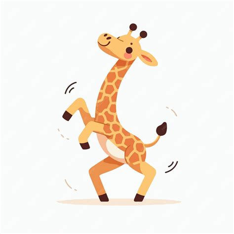 Premium Vector Cute Dancing Giraffe Cartoon Character Mascot