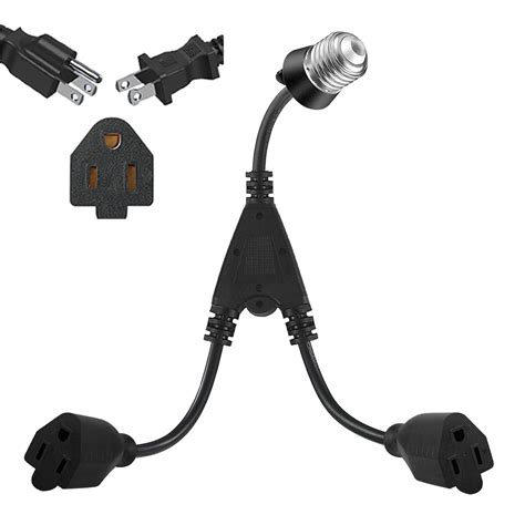 Bonlux 2 In 1 Light Socket To Plug Adapter E26 Light Bulb Socket To Plug Adapter Converter