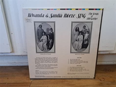 Kowanda And Sandra Kroeze Sing The Songs Of Bill Gaither New Sealed Lp Ebay