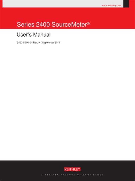 Keithley Series 2400 Sourcemeter User Manual Download Free Pdf Electrical Engineering