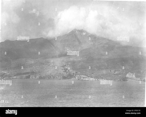 St Pierre Martinique View From The Sea On The Volcano Mont Pelée