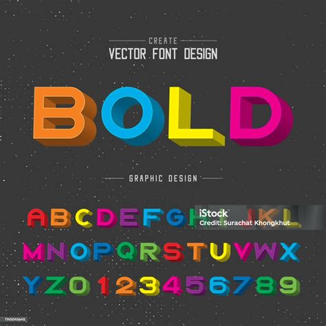 3d 글꼴 색상 및 알파벳 벡터 굵은 서체 편지 쓰기 배경에 스크립트 그래픽 텍스트 3차원 형태에 대한 스톡 벡터 아트 및 기타 이미지 3차원 형태 교육 그래픽
