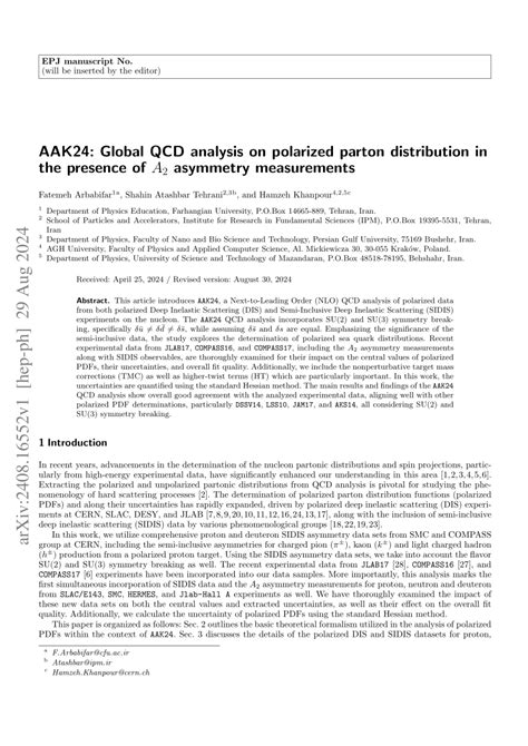 Pdf Aak24 Global Qcd Analysis On Polarized Parton Distribution In The Presence Of A2