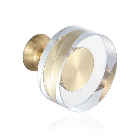 Feiyan 12 Pack 1 14 Inch Cabinet Glass Crystal Brass Knobs Brass