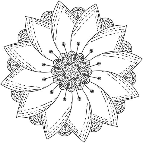 Premium Vector Mandala Flower With Small Shading In The Center And
