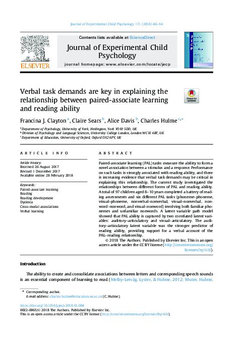 Pdf Verbal Task Demands Are Key In Explaining The Relationship