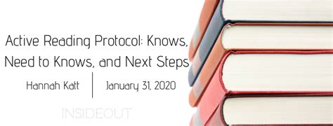 Active Reading Protocol Knows Need To Knows And Next Steps Insideout Active Reading Protocol Knows Need To Knows And Next Steps Insideout