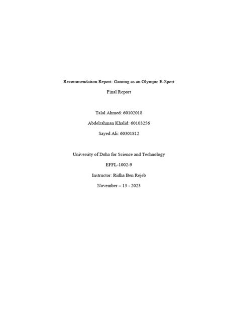 Recommendation Report Pdf Standardized Tests Social Psychology