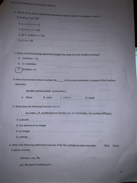 Solved CSE 110 Introduction To Computer Science 2 Which Of Chegg Com