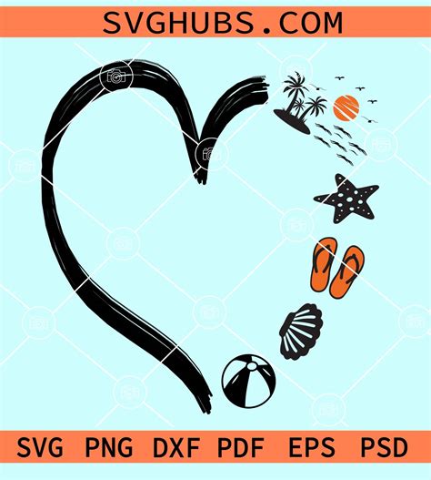 Summer Heart Svg Love Summer Svg Summer Love Svg Summer Svg Heart
