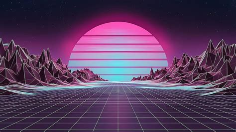 Retrofuturistic Art With 80s Synth Wave Vibes Premium Ai Generated Vector