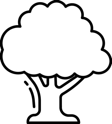 Oak Tree Outline Illustration 45616812 Vector Art At Vecteezy
