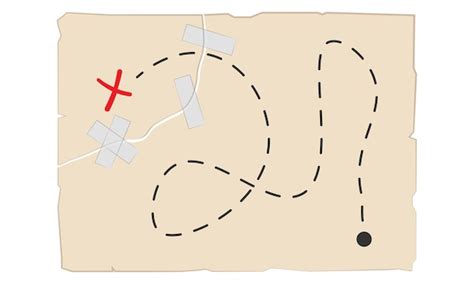 Premium Vector Vintage Treasure Map With Red X Marks The Spot
