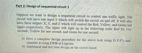 solved part 2 design of sequential circuit 1 suppose we