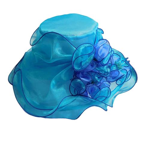 Two Tone Ruffle Flower Organza Hat — Setartrading Hats