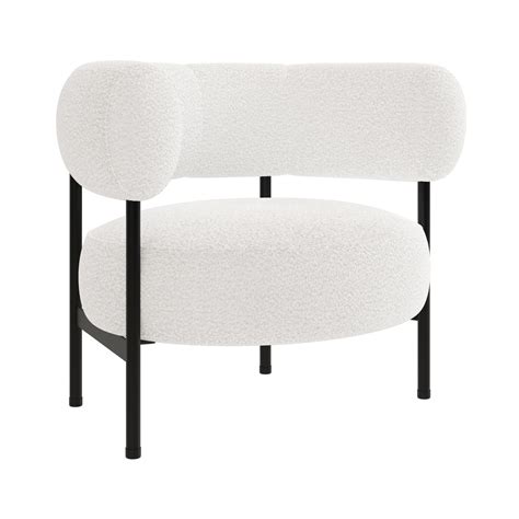Cream Boucle Curved Accent Chair Romy Furniture123