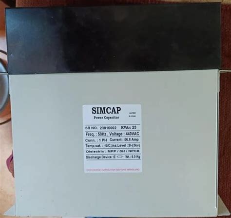 25 Kvar Power Capacitor Single Phase 440 Volt Simcap At ₹ 5310piece