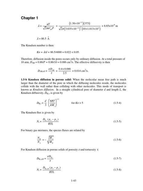 Knudsen Number Pdf Pdf Diffusion Porosity