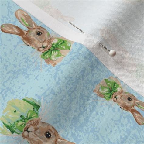 Brown Peter Rabbit Bunny Dressed In Fabric Spoonflower
