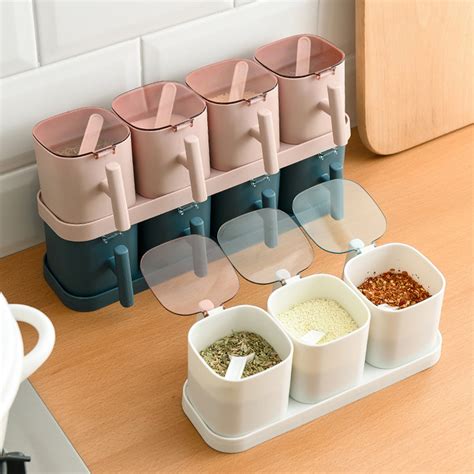 Ludlz Condiment Container Seasoning Box Condiment Canisters Condiment Jars Salt Spice
