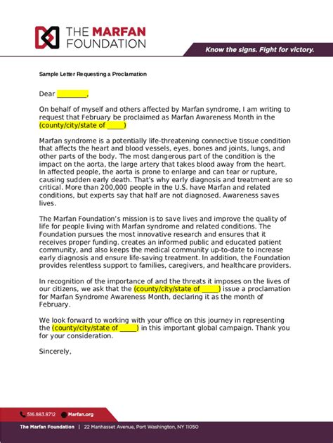 Sample Proclamation Request Letter Doc Template Pdffiller