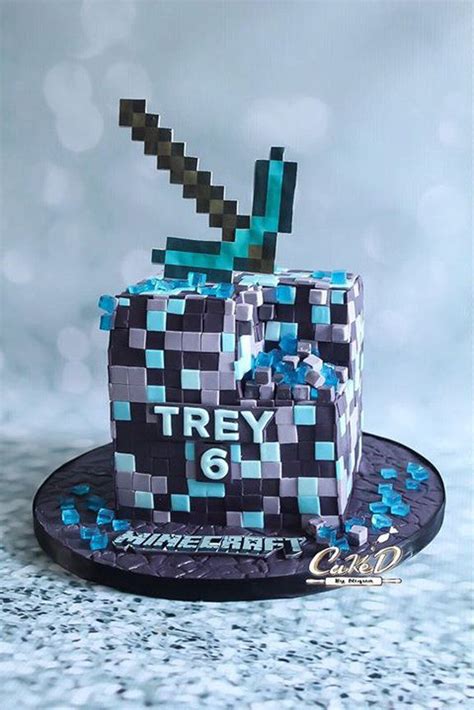 Minecraft Diamond Block Cake